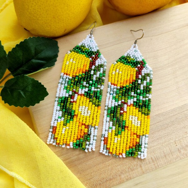 Yellow Bead Earrings - Etsy