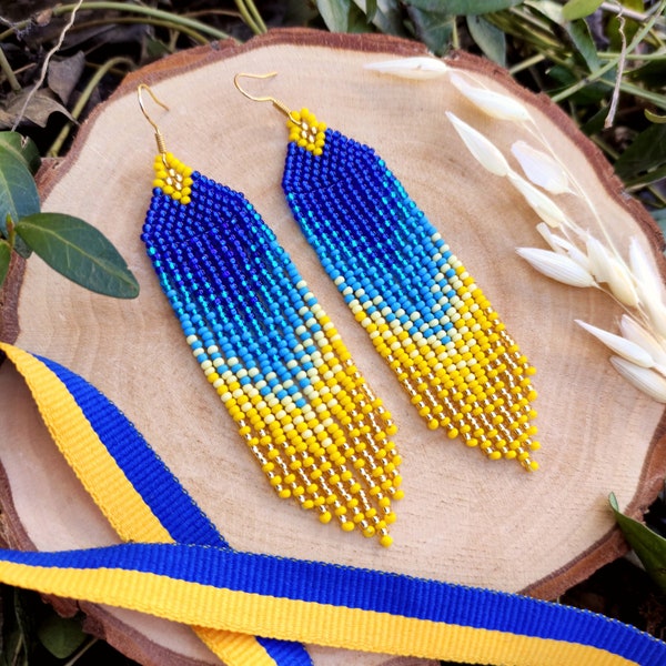 Ukrainian Beaded Earrings - Etsy