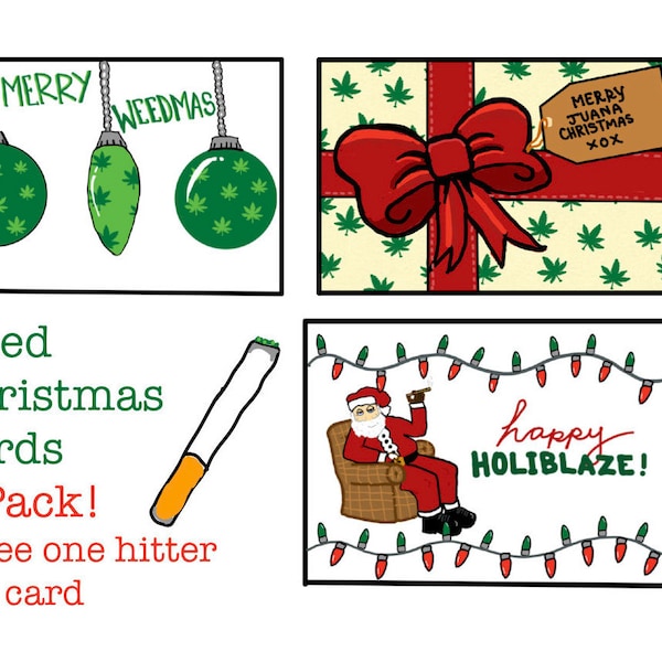 Marijuana Christmas Cards - Etsy