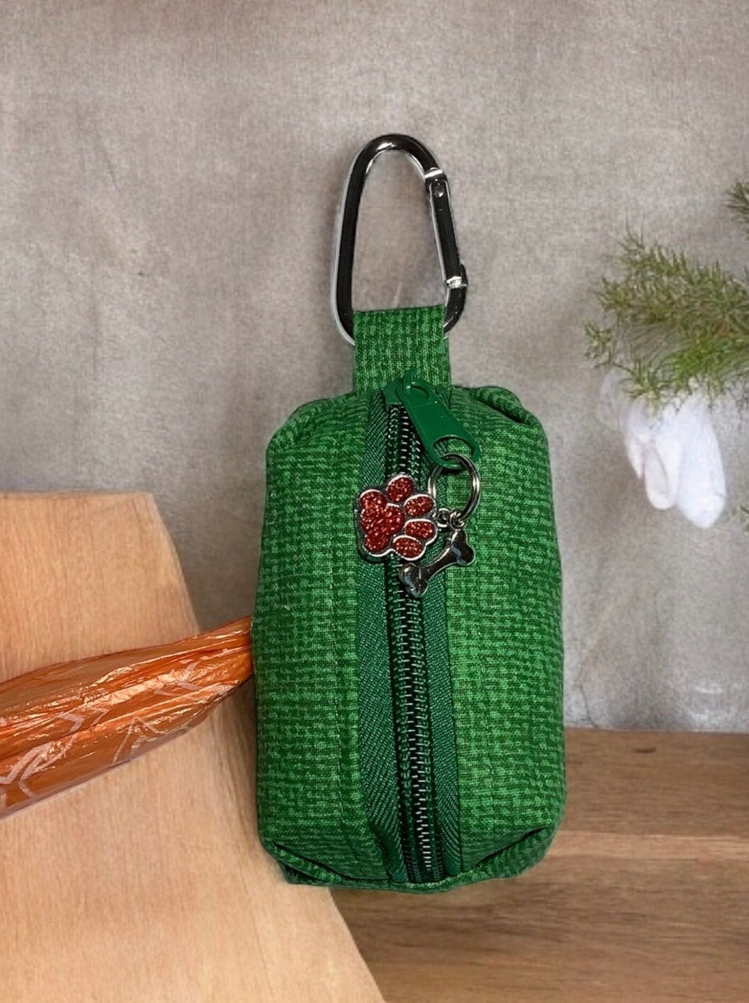 Dog Poop Bag Carrier Silicone Rubber Dog Poop Bag Holder Green Weave ...
