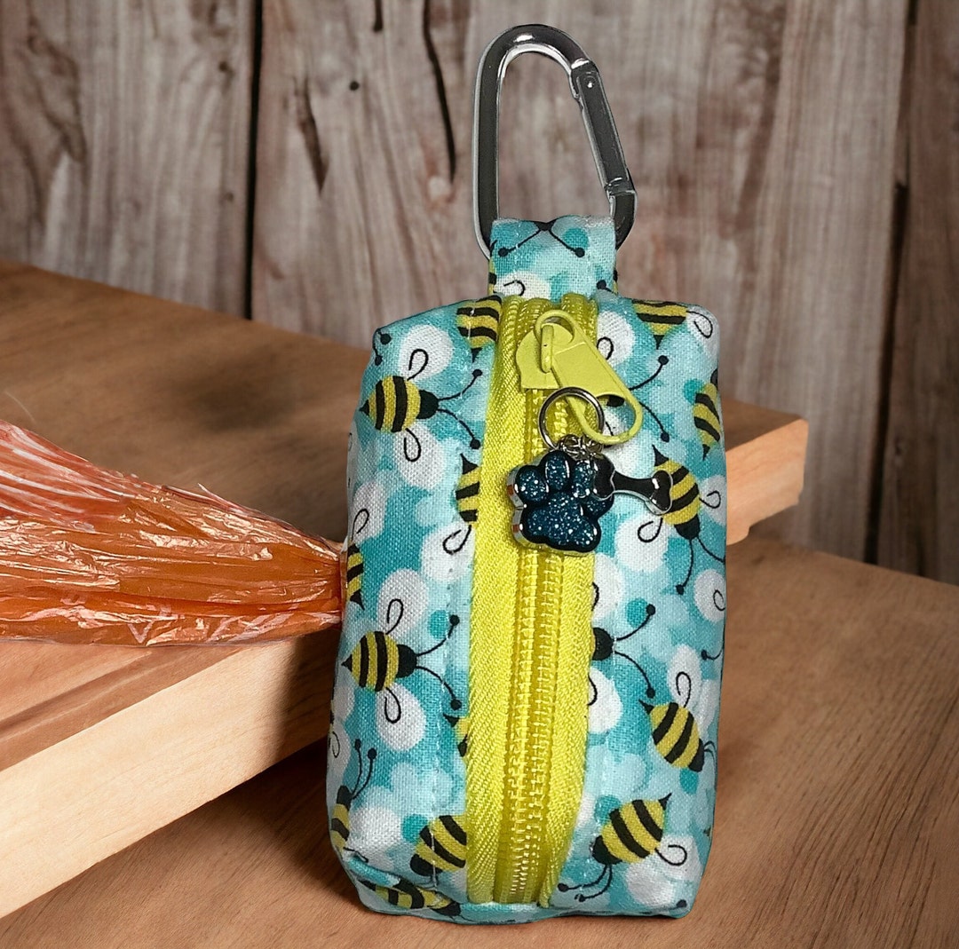 Dog Poop Bag Carrier Rubber Dog Poop Bag Holder Bumble Bees Dog Walking ...
