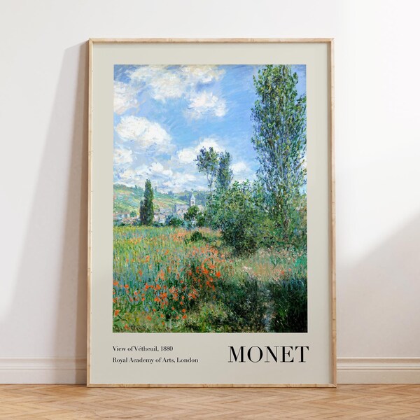 Claude monet thé view of vétheuil poster monet wall art - Etsy France
