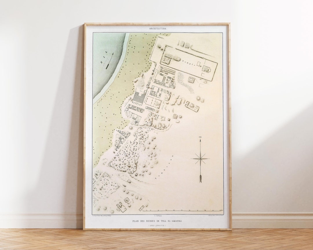 Ancient Egyptian City Map, Egypt Architectural Layout Print, Plan of ...