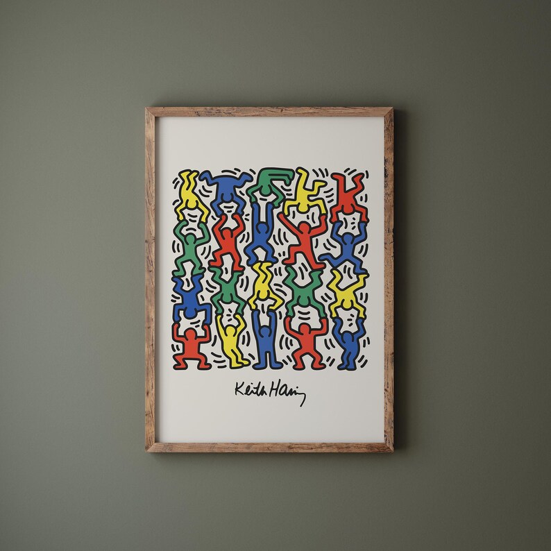 Keith Haring Print Minimal Pop Art Poster Modern Iconic Wall - Etsy