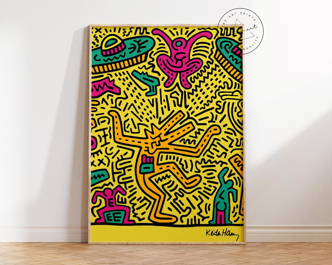 Keith Haring Art Print Colourful Pop Art Poster Modern - Etsy