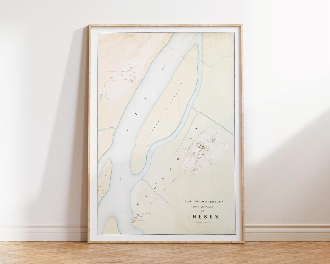 Impresión del Antiguo Egipto, Mapa topográfico de las ruinas de Tebas ...