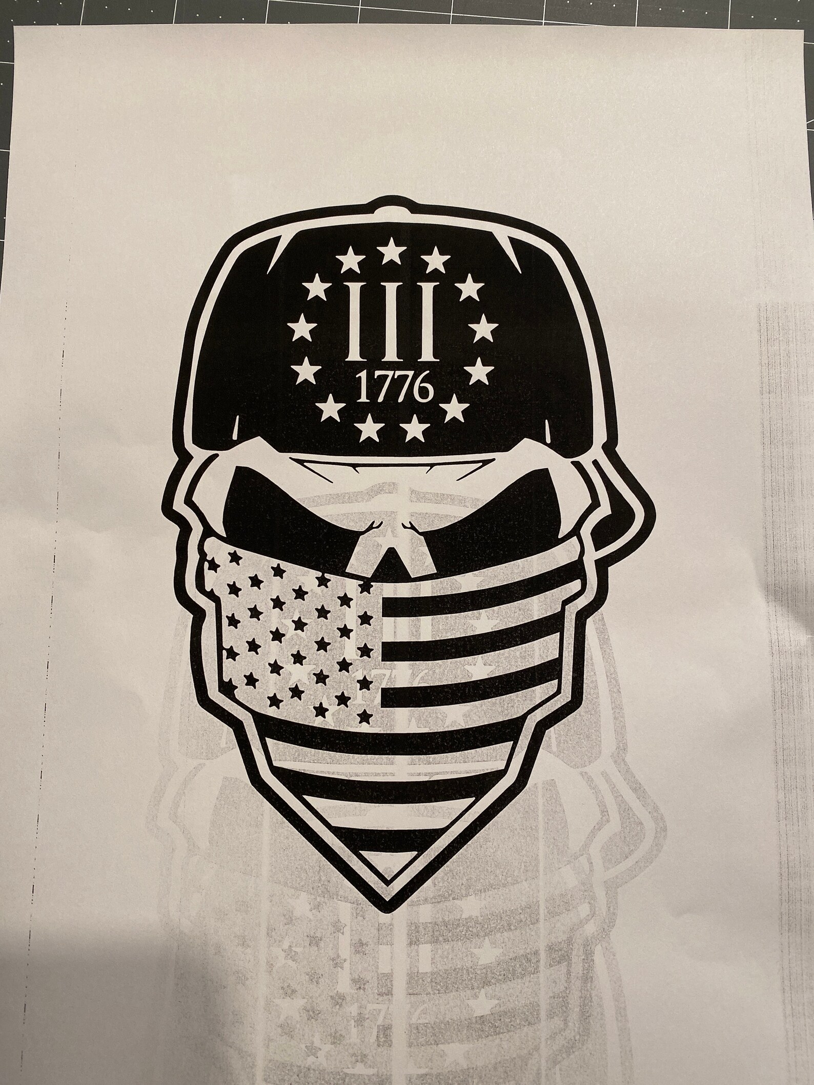 1776 skull decal | Etsy