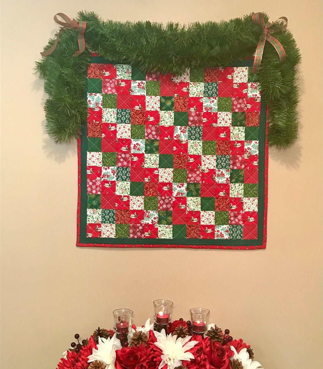 Christmas,wall Hanging,tabletopper,quilted,patchwork,country Décor ...