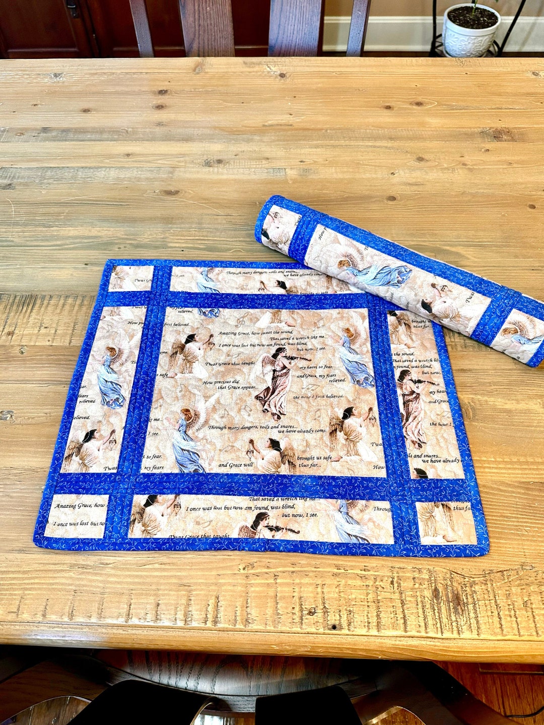 Religious,placemats,quilted Placemats,angels,table Placemats,kitchen ...