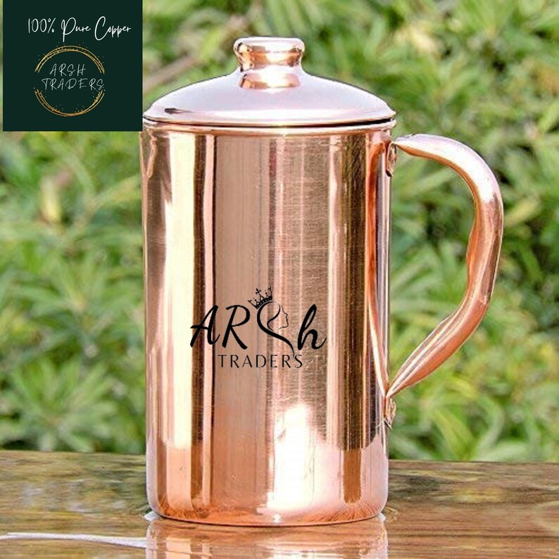 1 Pure Copper Jug for Drinking Water and Storage 2000 Ml / - Etsy
