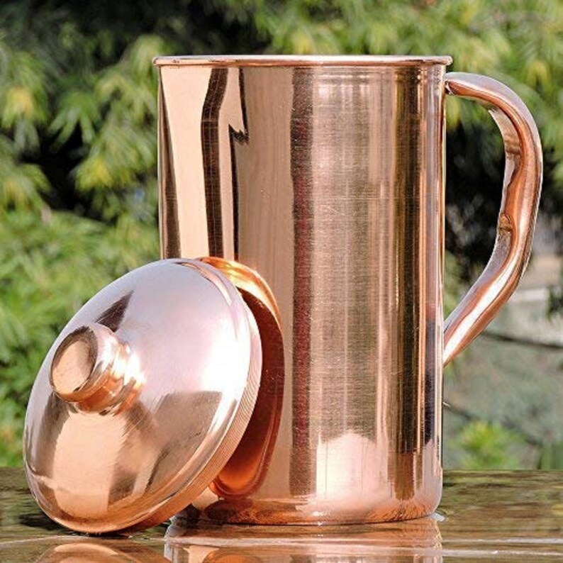 1 Pure Copper Jug for Drinking Water and Storage 2000 Ml / | Etsy