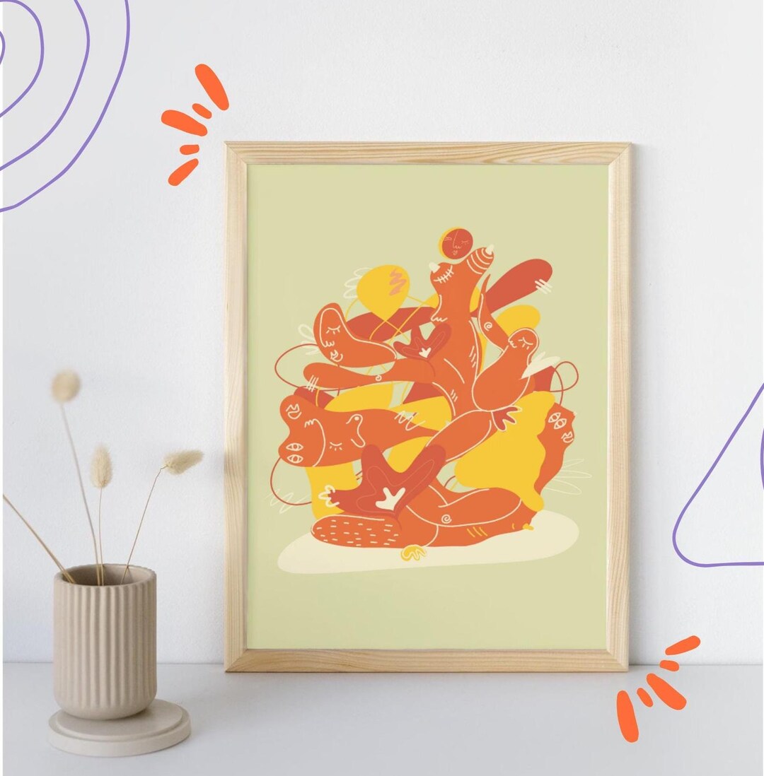 Illustration Dance and Female Forms | Women Illustration | Wall Art ...