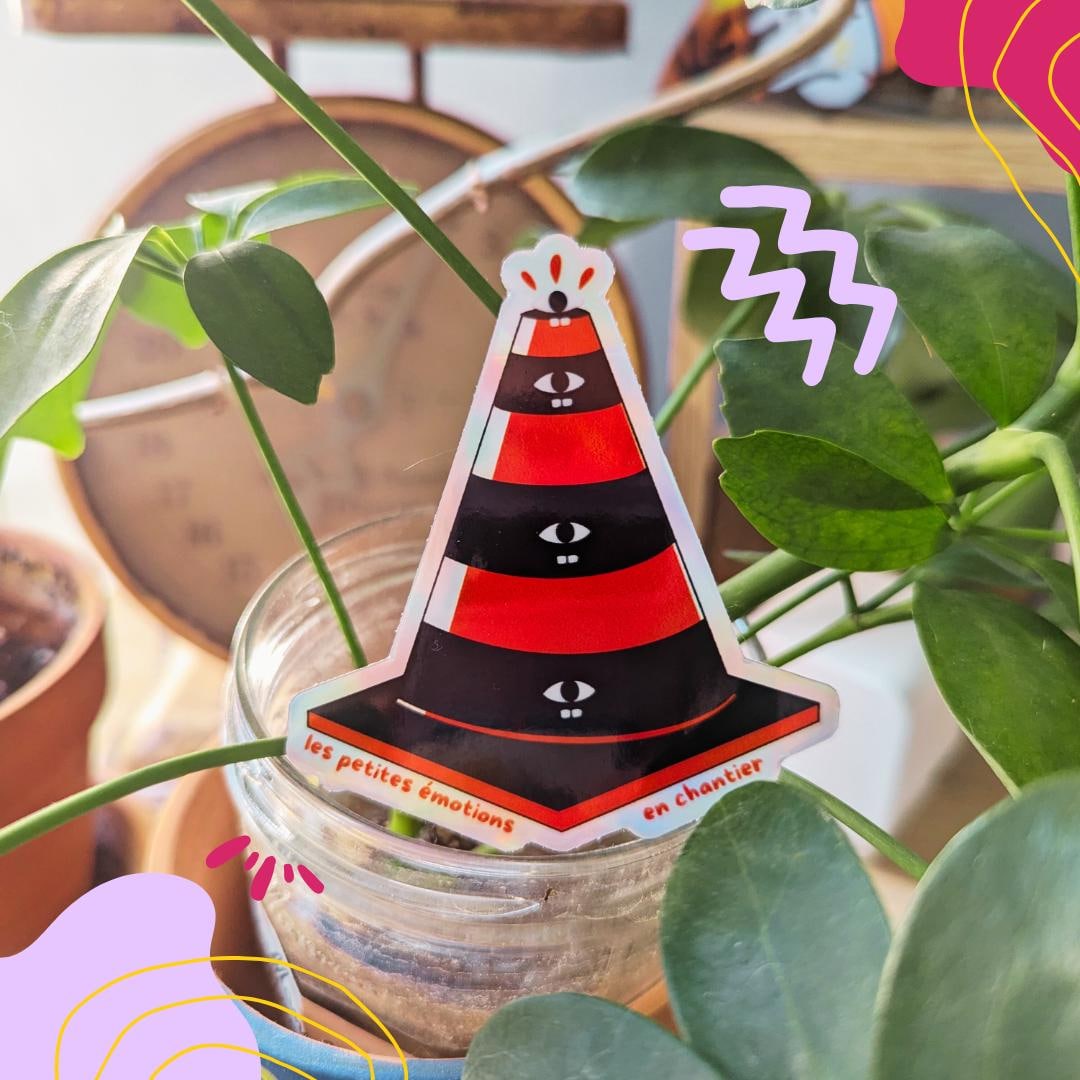 CONE and EMOTIONS Sticker | Little Emotions Under Construction Sticker ...