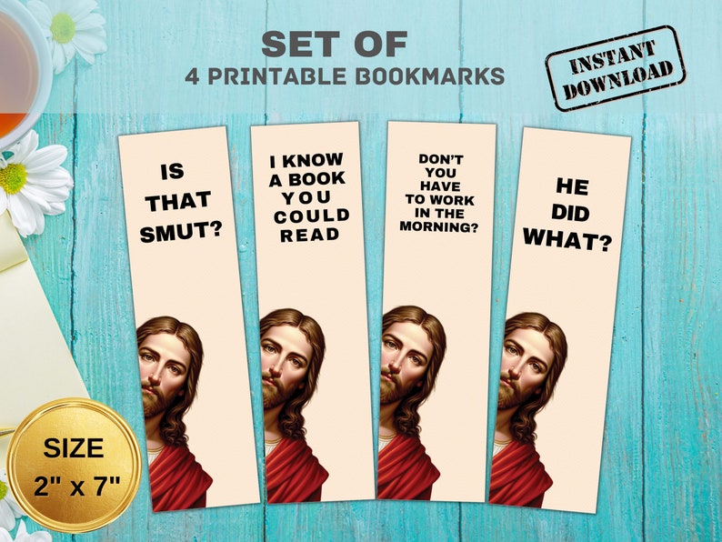 4 Funny Bookmarks Jesus is Watching You Read Printable Bookmarks Unique ...
