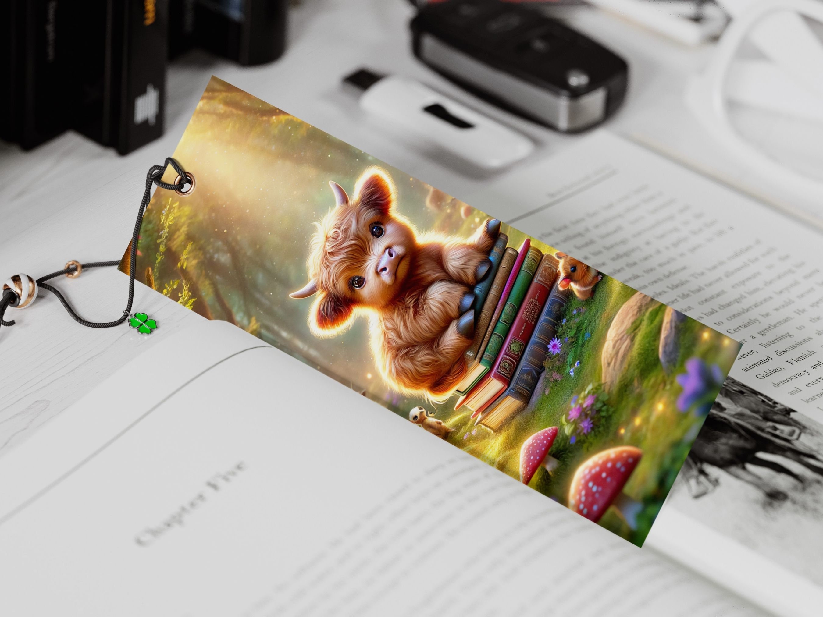 4 Cute Highland Cow Bookmarks Digital Printable Bookmarks Set of 4 PNG ...