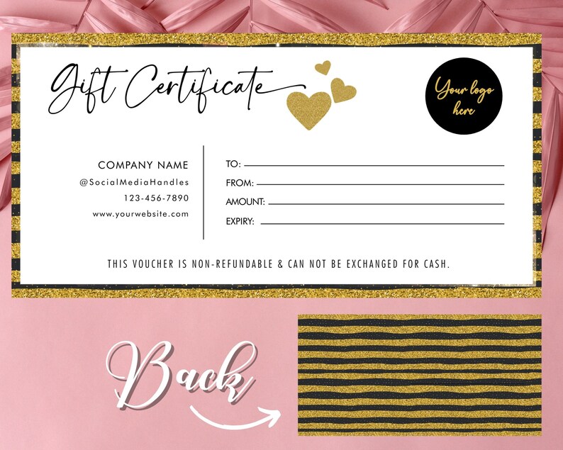 Editable Gift Certificate Template Printable Gift Voucher Printable ...
