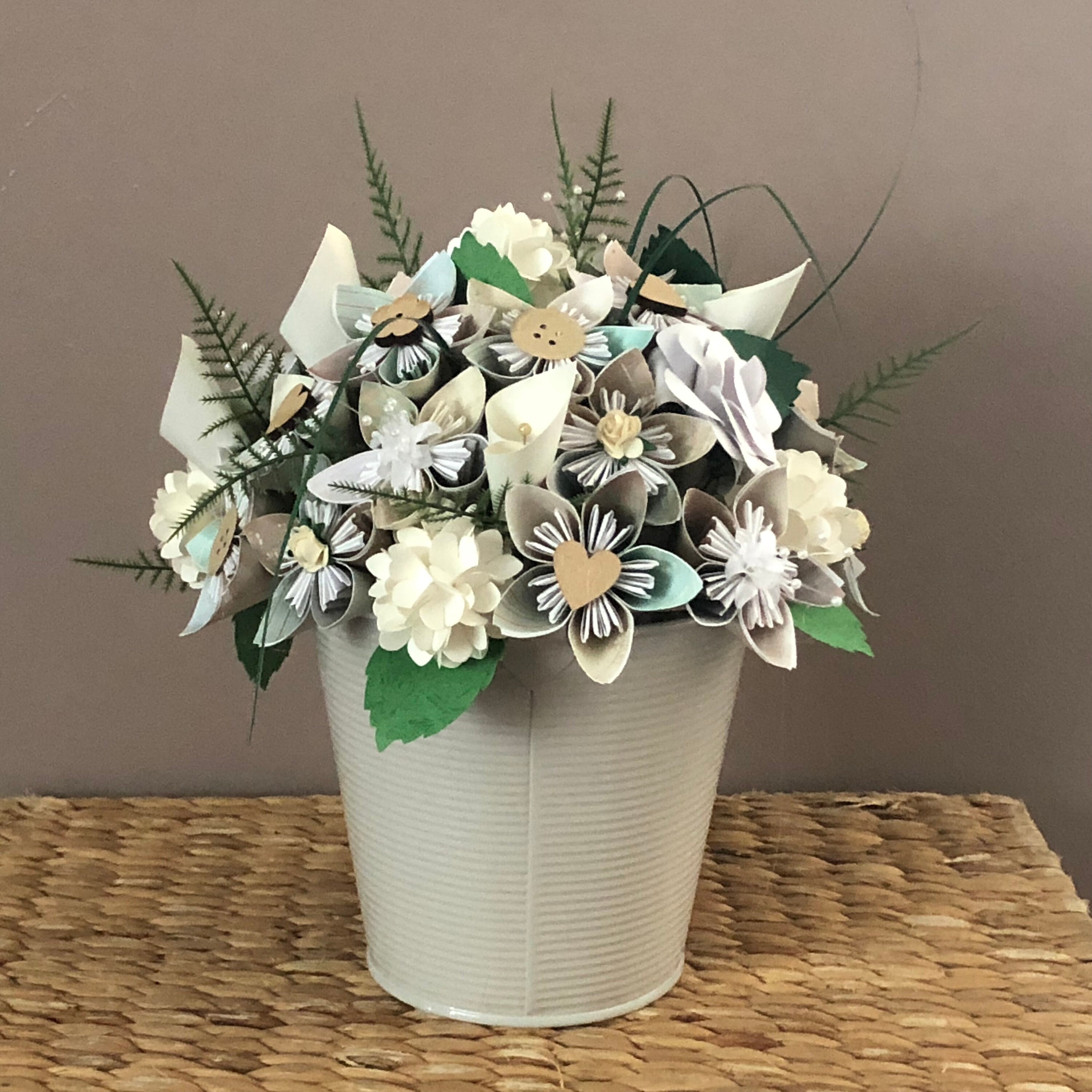 Custom Extra Large Pot With Paper Flowers Floral Arrangement | Etsy UK