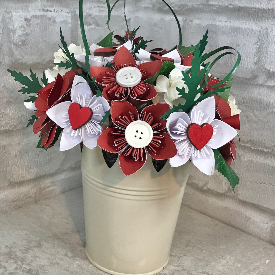 Large Pot With Made to Order Paper Flowers Occasion Gift for - Etsy