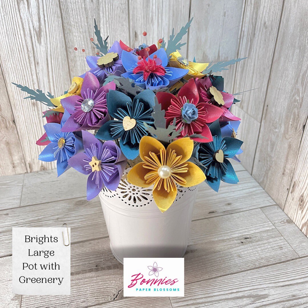 Large Pot With Made to Order Paper Flowers Occasion Gift for - Etsy