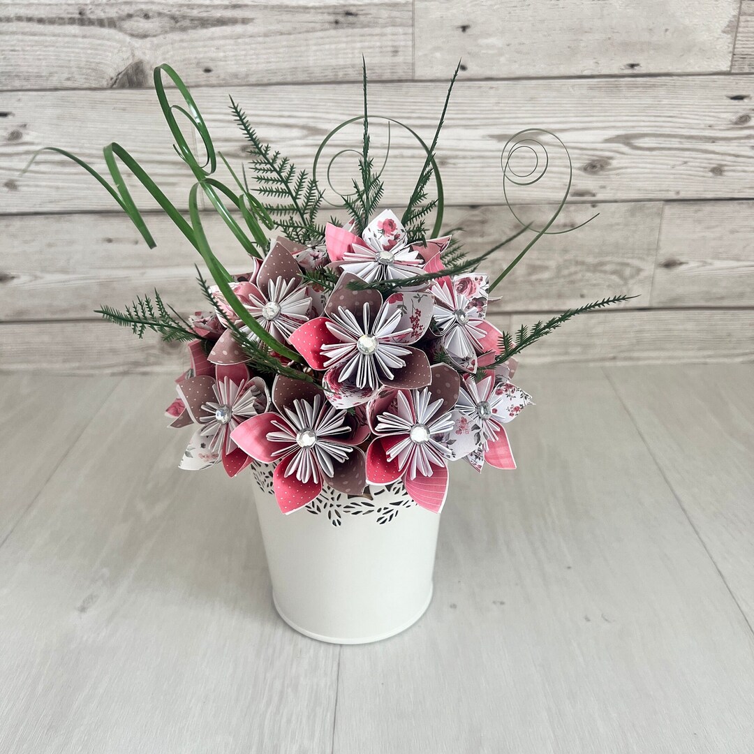 Buy Origami Paper Flower Pot: Deluxe Embellishments, Artificial ...