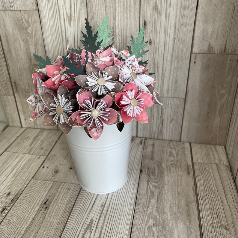 Large Pot With Made to Order Paper Flowers Occasion Gift for - Etsy