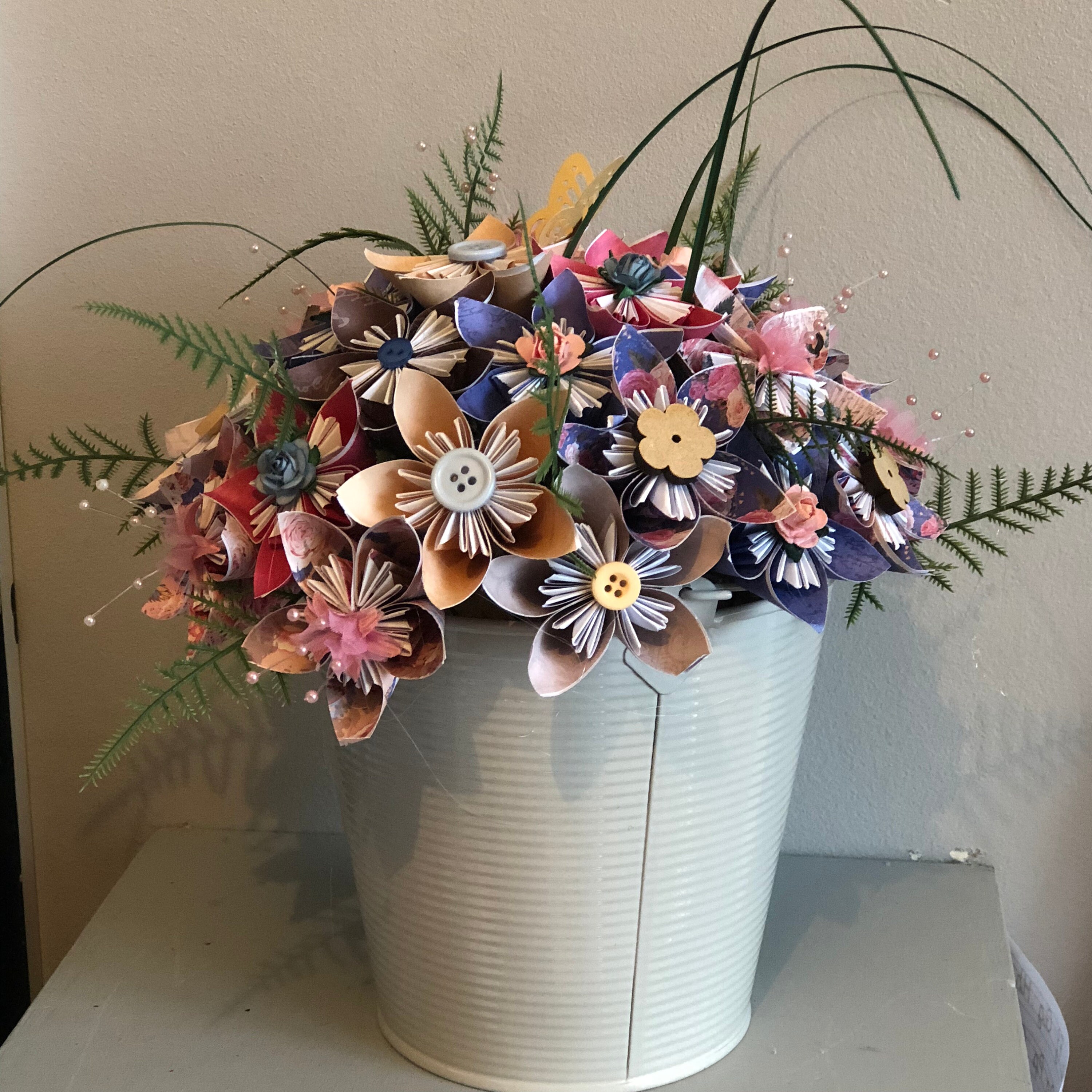 Custom Extra Large Pot With Paper Flowers Floral Arrangement | Etsy UK