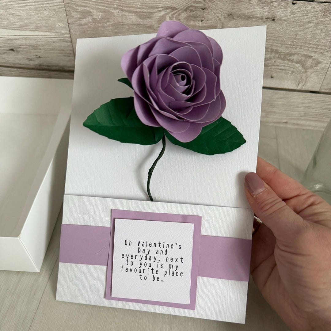 Made to Order Rose 3D Paper Flower Card Pastel, 1st Paper Wedding ...