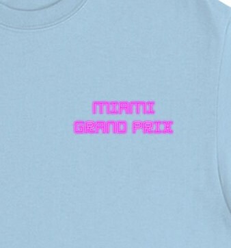 Retro Light Blue Formula 1 Miami Grand Prix T-shirt, Neon Front Logo ...