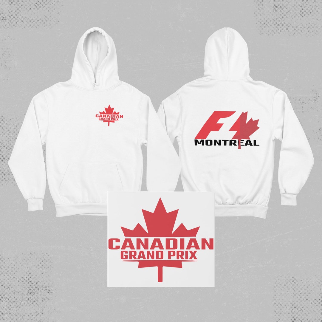 White Formula 1 Hoodie With Canadian Grand Prix Design - F1 Racing ...