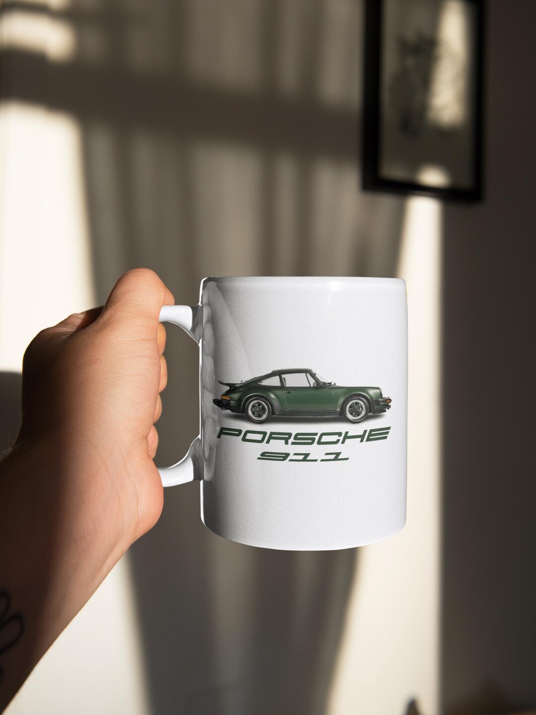 Classic Porsche 911 Coffee Mug | Vintage Green Car Design | Perfect ...