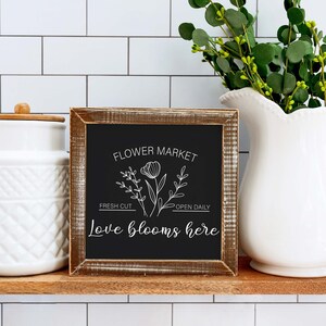 Fresh Flower Market Sign SVG, Spring Design, Farmhouse Style, Wall ...