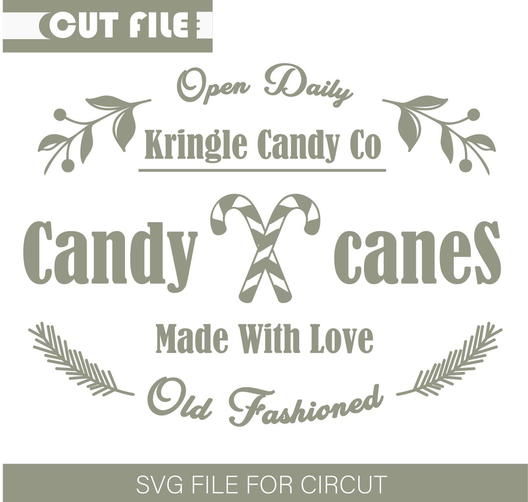 Old Fashioned Candy Canes Sign I Great for Crafting Christmas Wall ...