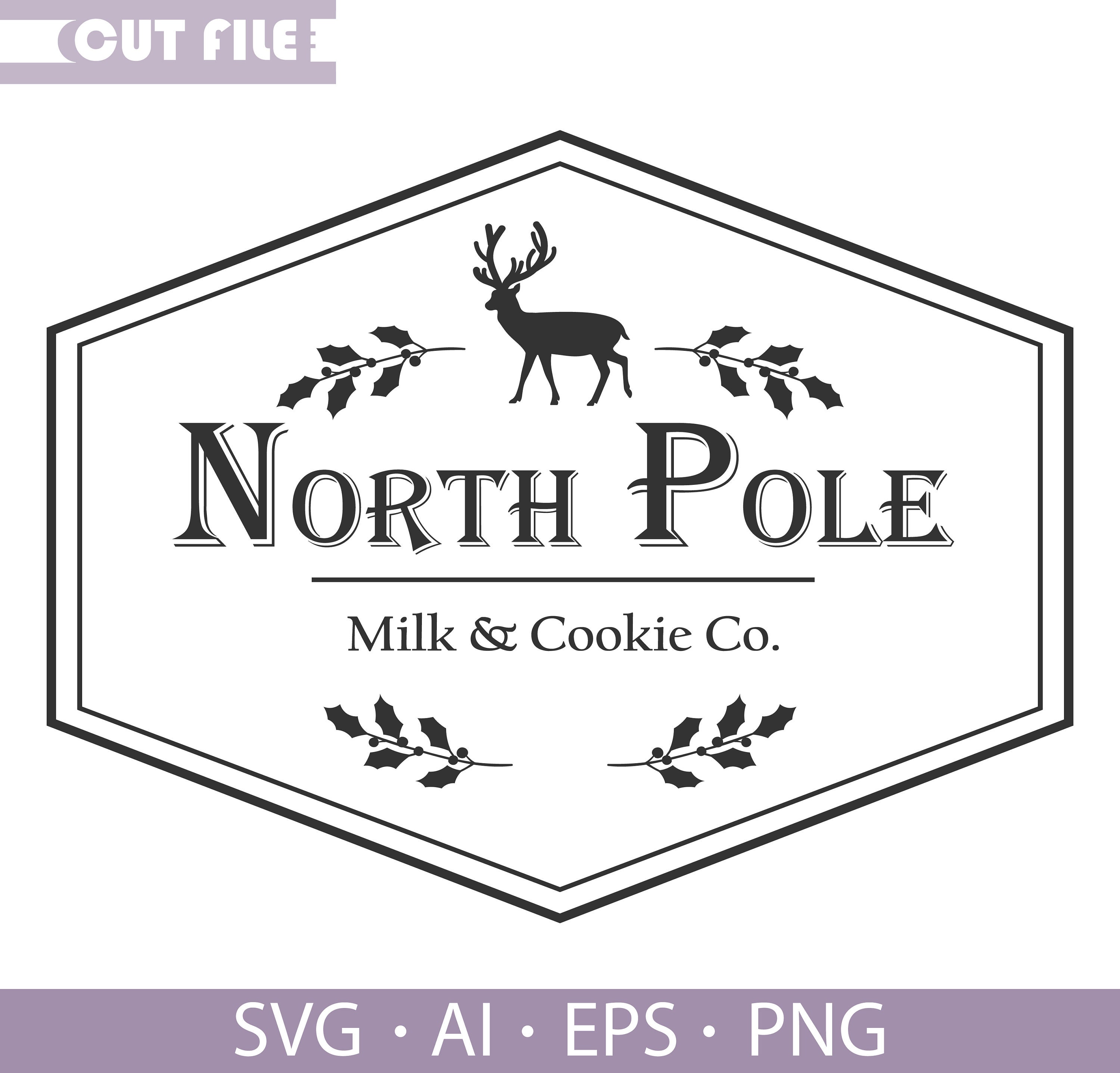 North Pole Sign SVG File I Silhouette Cutting File I Instant Download ...