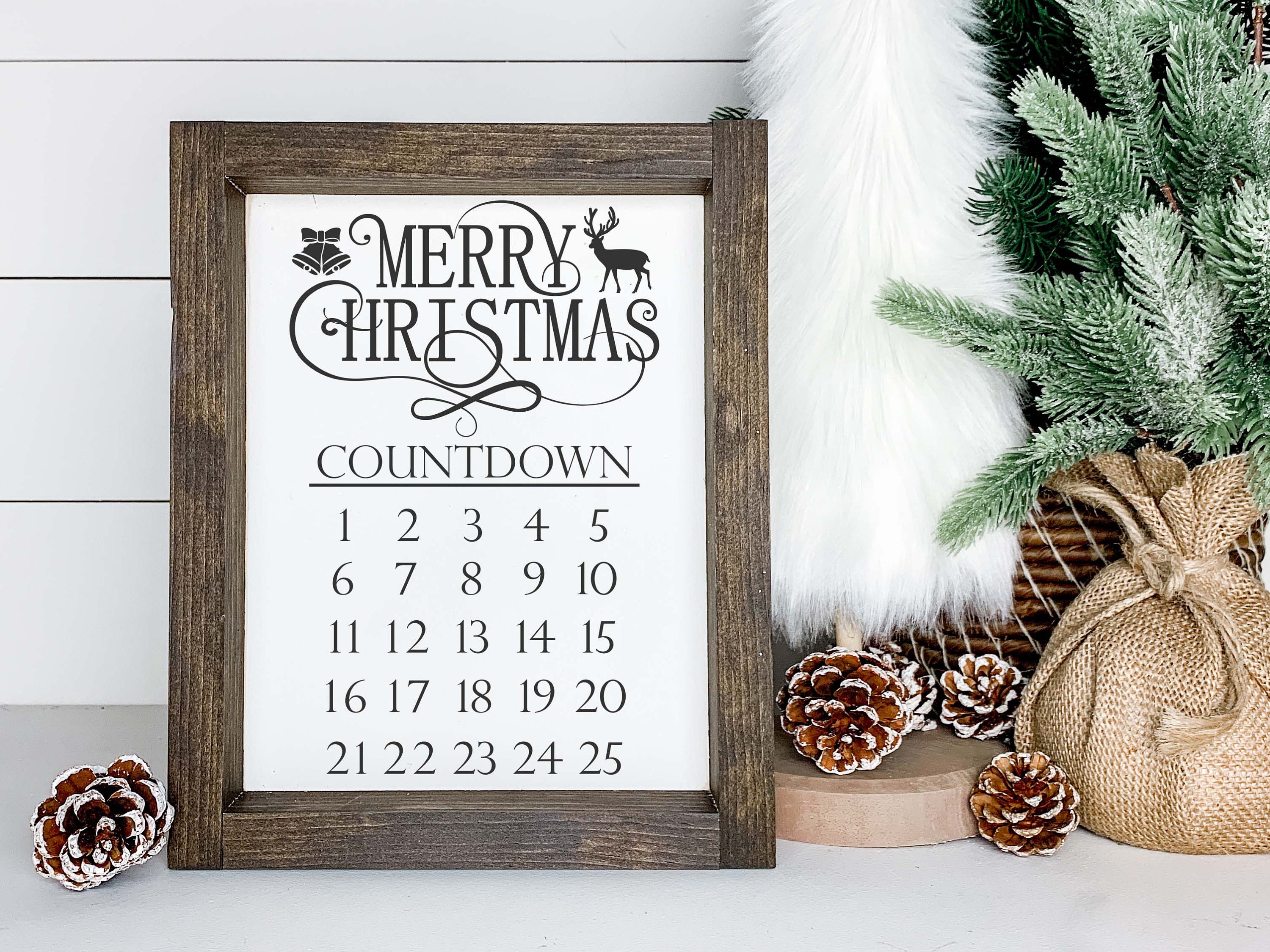 Advent Calendar SVG File, Merry Christmas Countdown, Farmhouse File ...