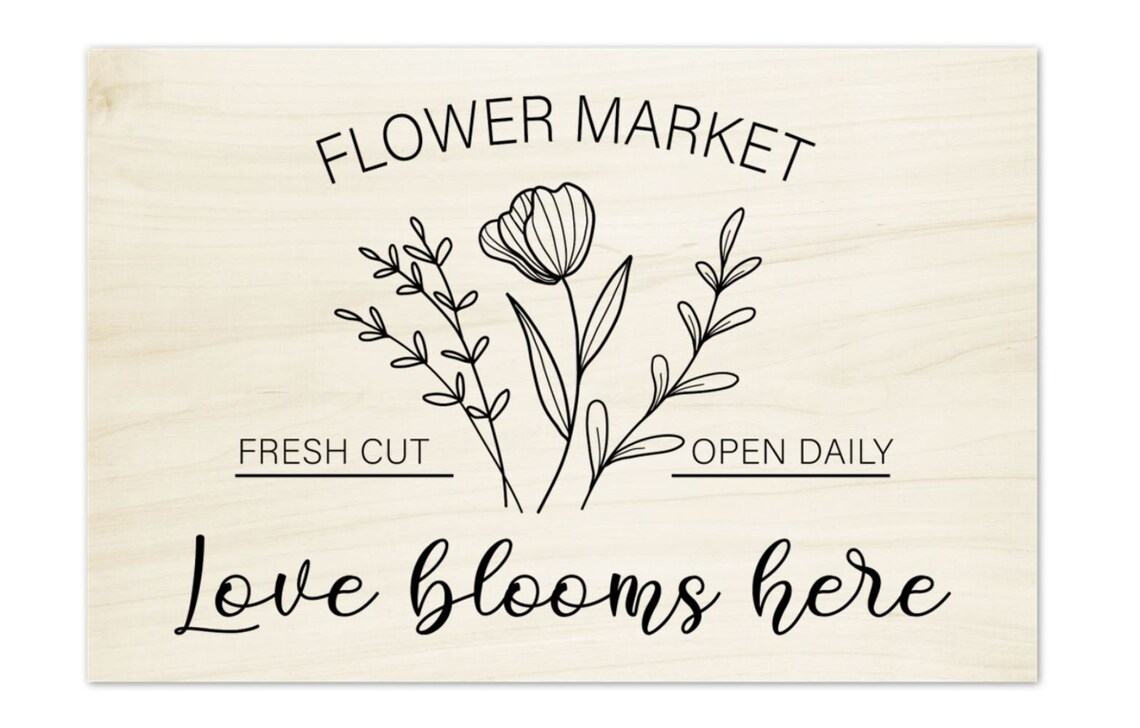 Fresh Flower Market Sign SVG Spring Design Farmhouse Style | Etsy