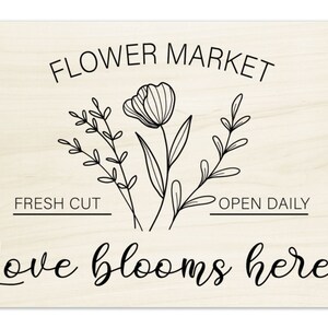 Fresh Flower Market Sign SVG, Spring Design, Farmhouse Style, Wall ...