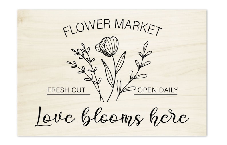 Fresh Flower Market Sign SVG Spring Design Farmhouse Style | Etsy