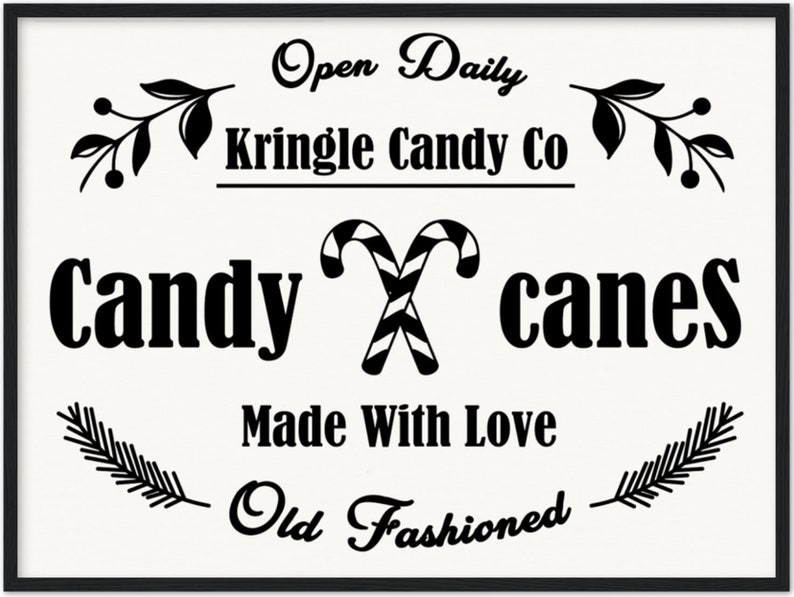 Old Fashioned Candy Canes Sign I Great for Crafting Christmas Wall ...