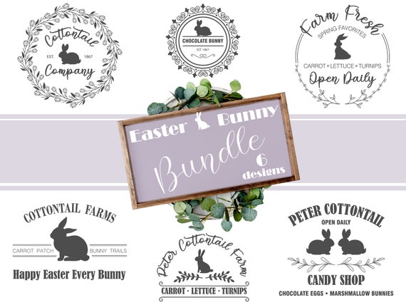 Easter Bunny Bundle SVG File Rabbit SVG File Spring Design | Etsy