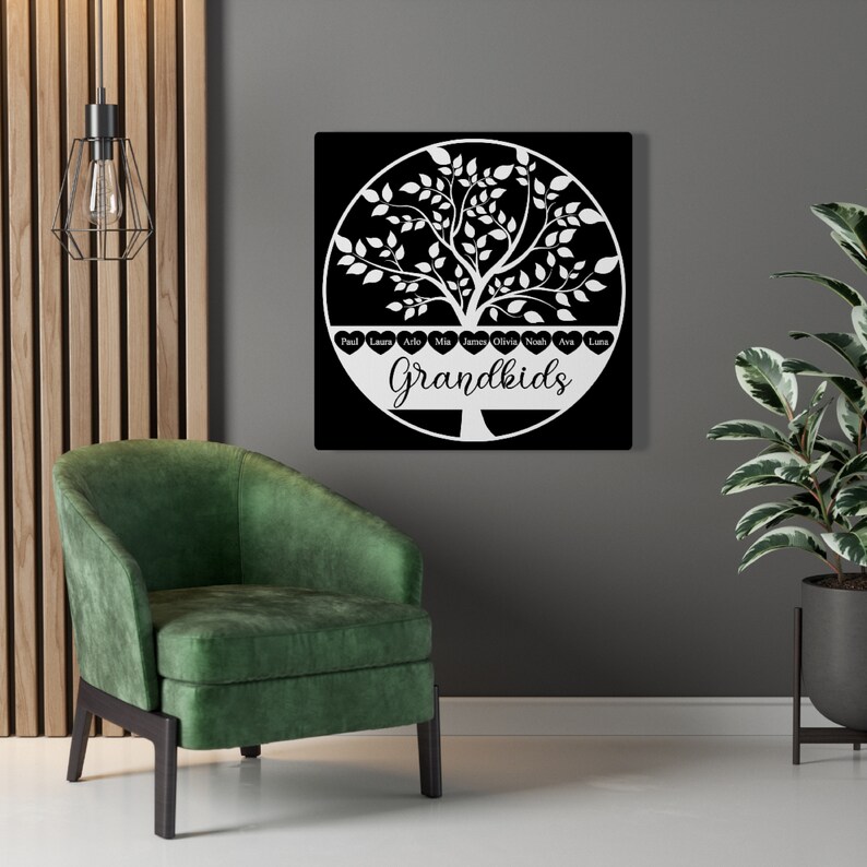 Grandkids Family Tree SVG File, Customizable Design for Sign, Farmhouse ...