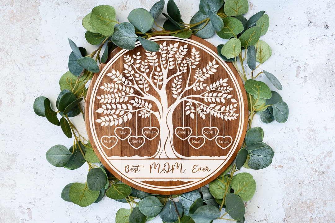 Best Mom Ever Svg Files, Kids Tree, Family Tree Svg Bundle 1-8 Members ...