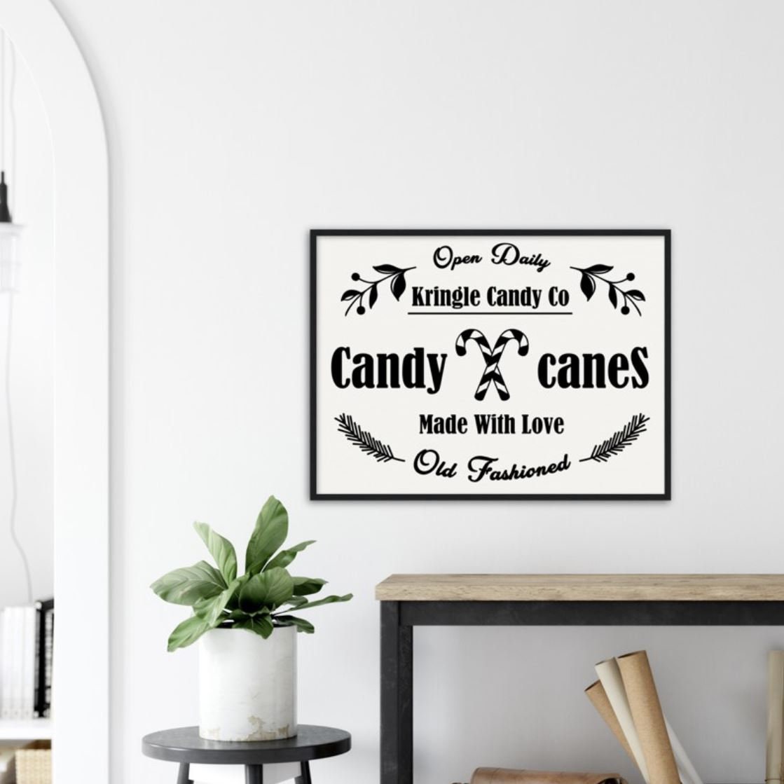 Old Fashioned Candy Canes Sign I Great for Crafting Christmas Wall ...