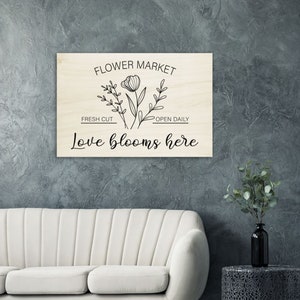 Fresh Flower Market Sign SVG, Spring Design, Farmhouse Style, Wall ...