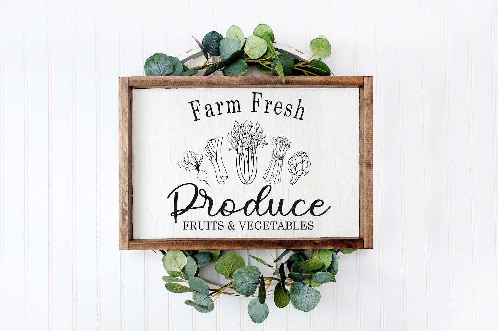 Farm Fresh Produce Fruits and Vegetables Sign SVG, Farmhouse Style ...