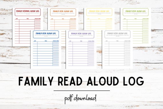 Family Read Aloud Log - Etsy