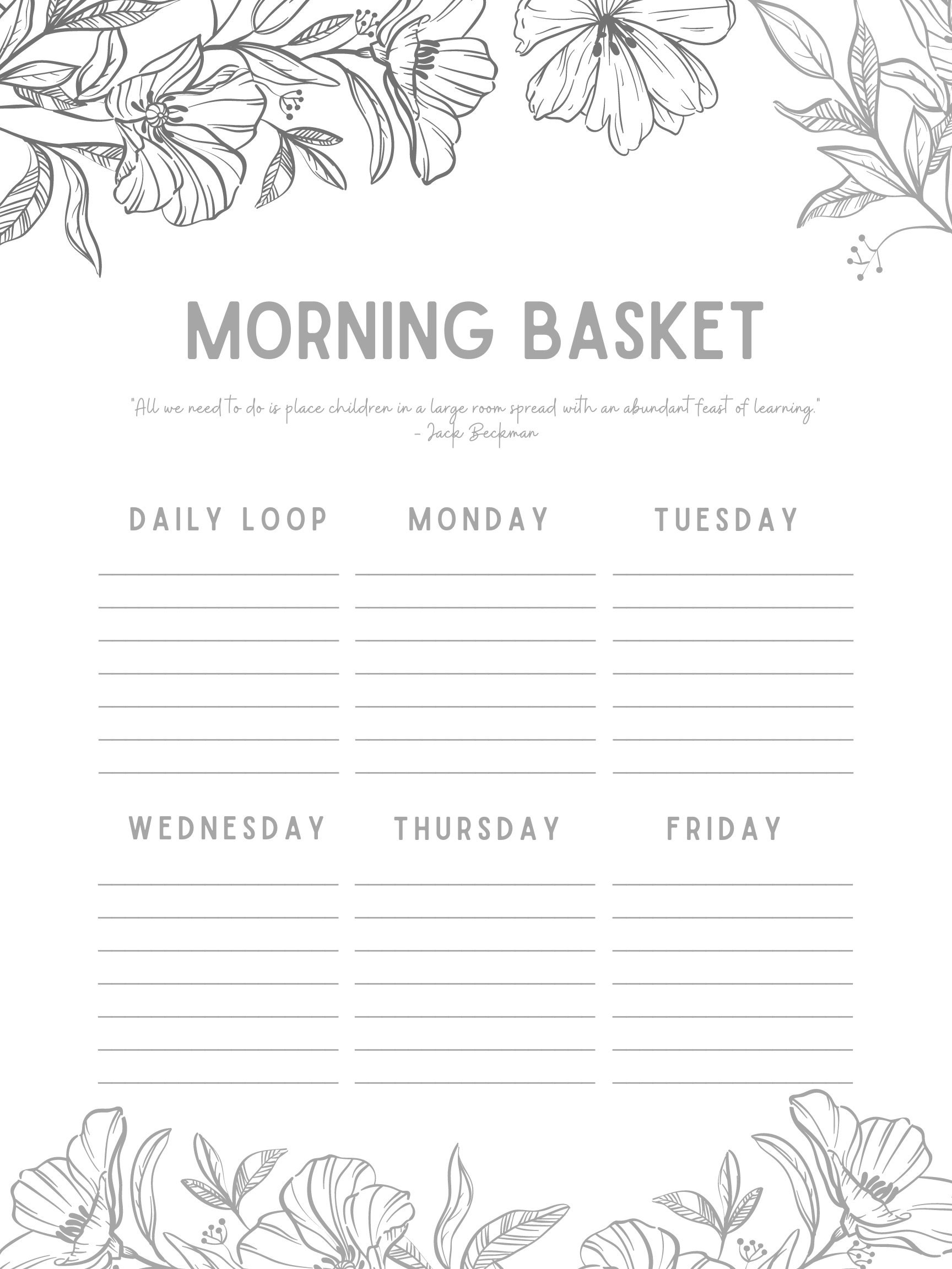 Morning Basket Loop Schedule Bundle - Etsy
