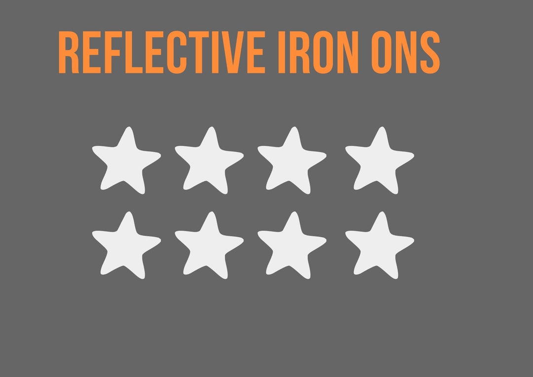Stars Reflective Iron on Decals, Reflective Patches, Reflective Heat ...