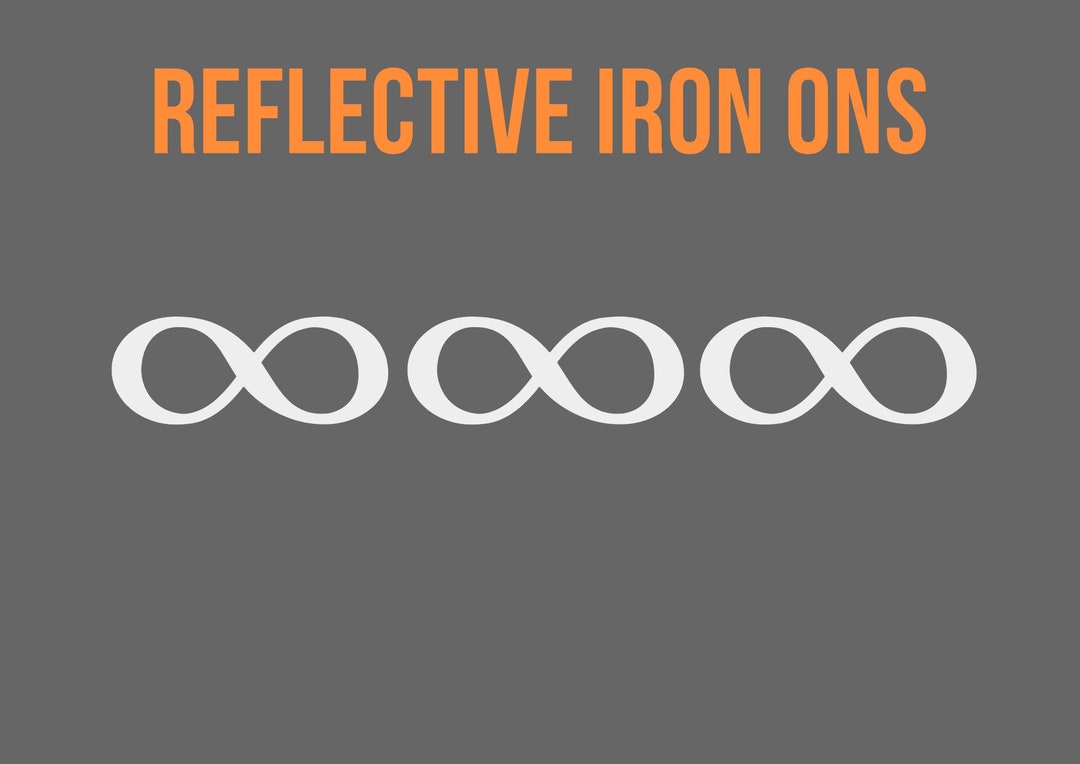 Infinity Symbol Reflective Iron on Decals, Reflective Patches ...
