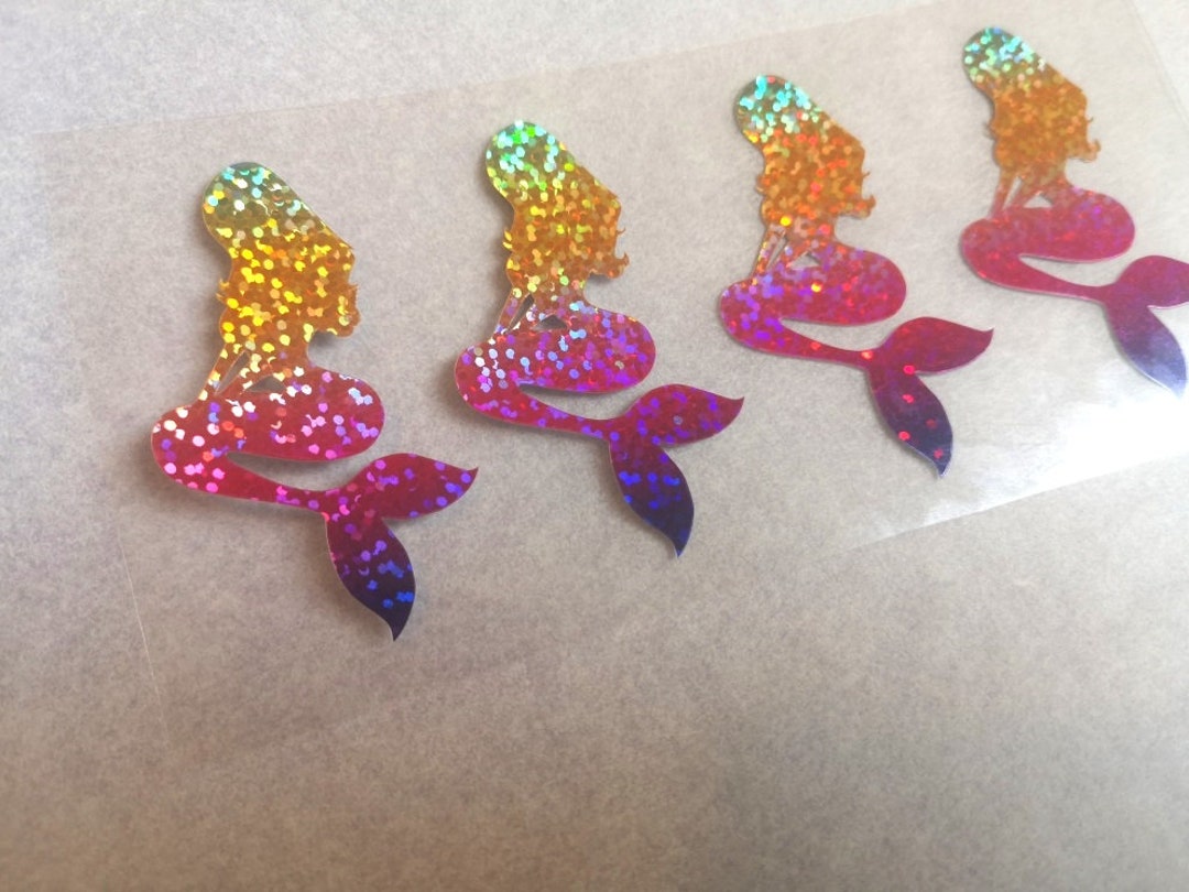 4pc Glitter Mermaid Iron on Applique: Heat Transfer Decals - Etsy