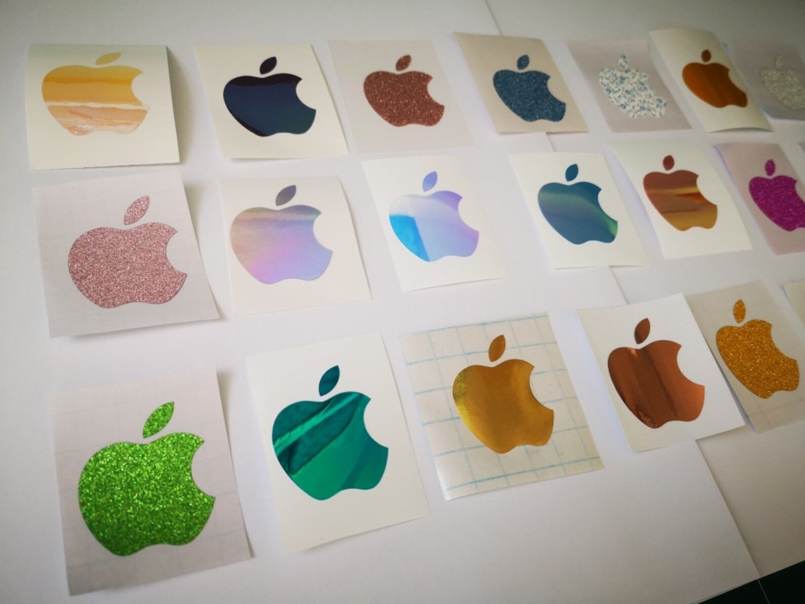 Apple logo sticker appel label chroom metallic holografische | Etsy